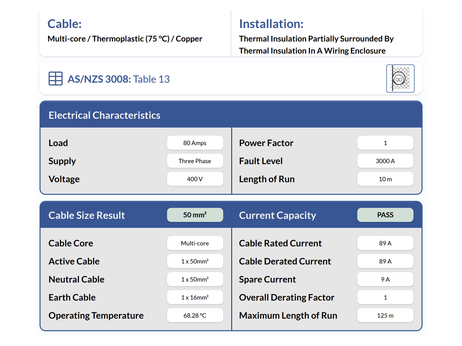 Cable Size Calculator - AS/NZS 3008 Compliant | CableHero