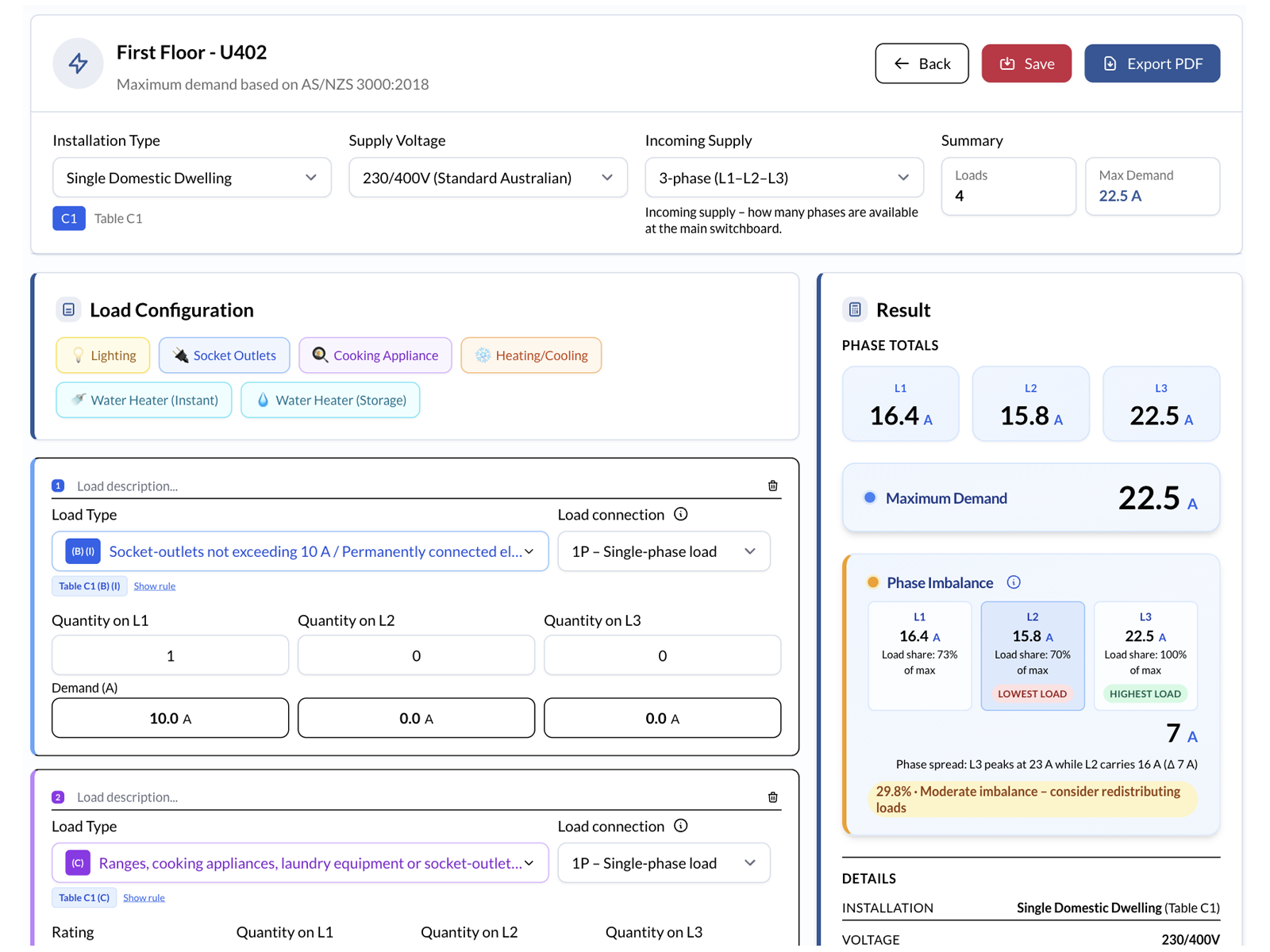 Maximum Demand Calculator - AS/NZS 3000 Compliant | CableHero